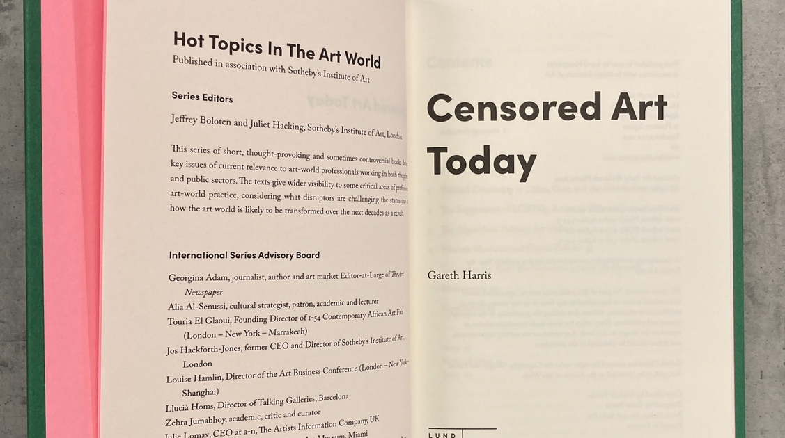 BOOK LAUNCH 9 September 2022: Censored Art Today by Gareth Harris ...